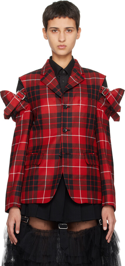 Comme des Garcons Red Check Blazer - ShopStyle