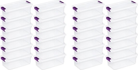 Sterilite 6 Qt ClearView Latch Storage Box Stackable Bin with Latching Lid, Plastic Container to ...