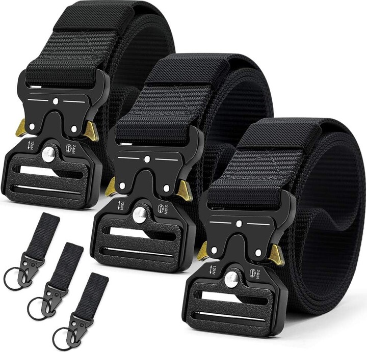 DOOPAI Tactical Belts for Men 3 packs Military With Heavy Duty Quick ...