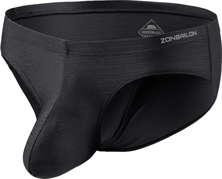 BIATWOWR Black Mens Underwear Briefs Mens Briefs Ice Silk Sexy Bulge ...