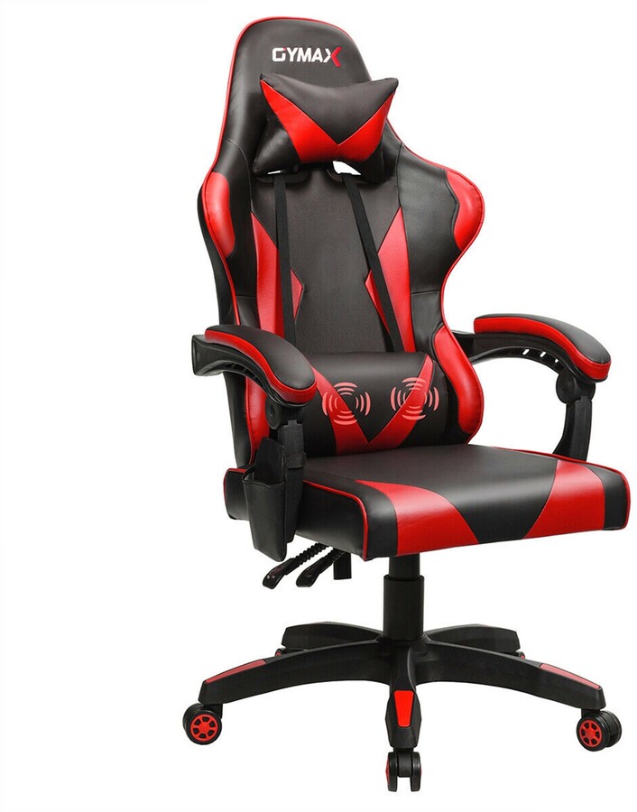 Gymax Gaming Chair Reclining Swivel Racing Office Chair w/Massage ...