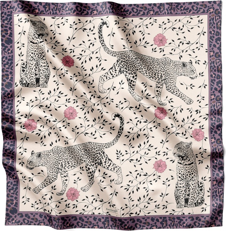 Katchmagic London X Lamberty Munich Leopard Walks Silk Scarf ...