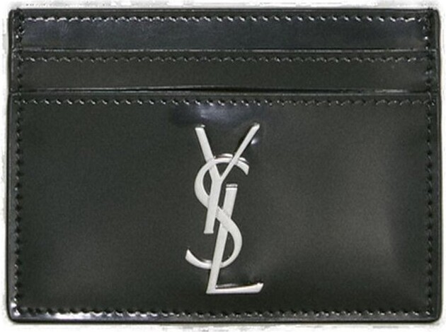 Saint Laurent Cassandre Logo Plaque Card Case - ShopStyle