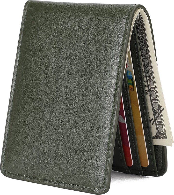 HISSIMO Mens Slim Front Pocket Wallet ID Window Card Case with RFID ...