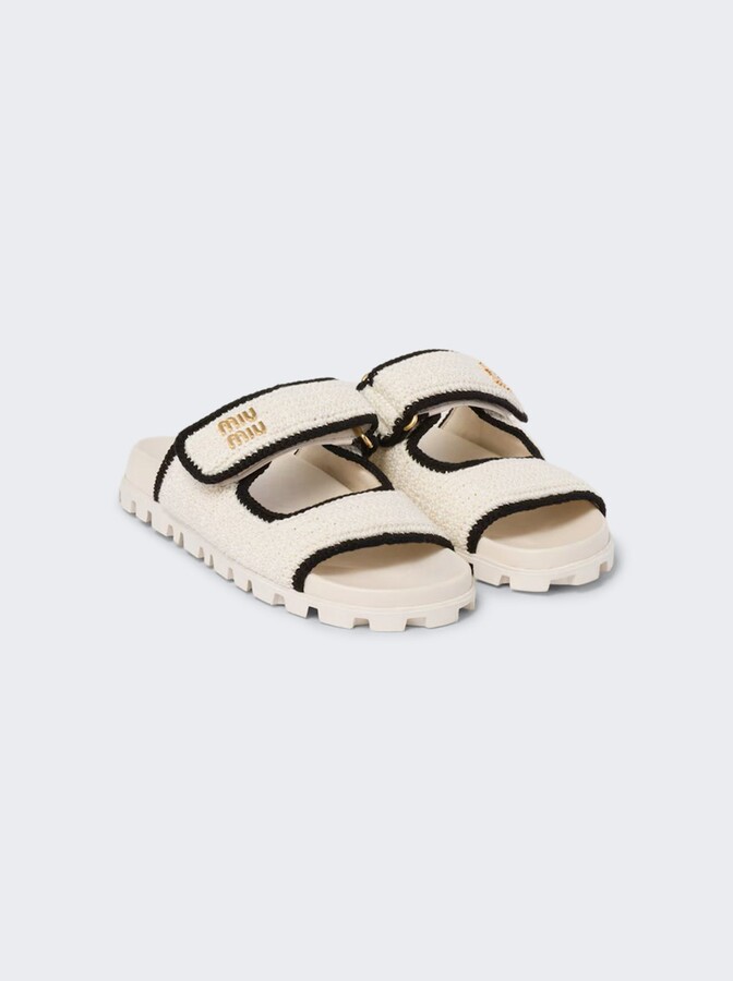 Miu Miu Crochet Knit Slides - ShopStyle