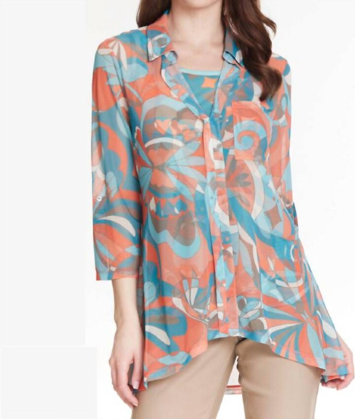 Multiples Mesh Tunic With Matching Tank -Plus In Multi Color - ShopStyle