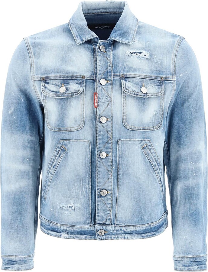 DSQUARED2 Icon Sunset Boxy Denim Jacket - ShopStyle