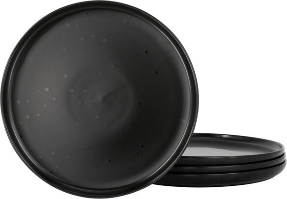 Our Table Landon 4 Piece 8.4 Inch Stoneware Salad Plate Set in Pepper ...