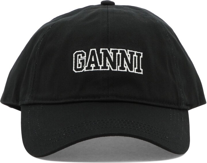 Ganni "College" baseball cap - ShopStyle Hats