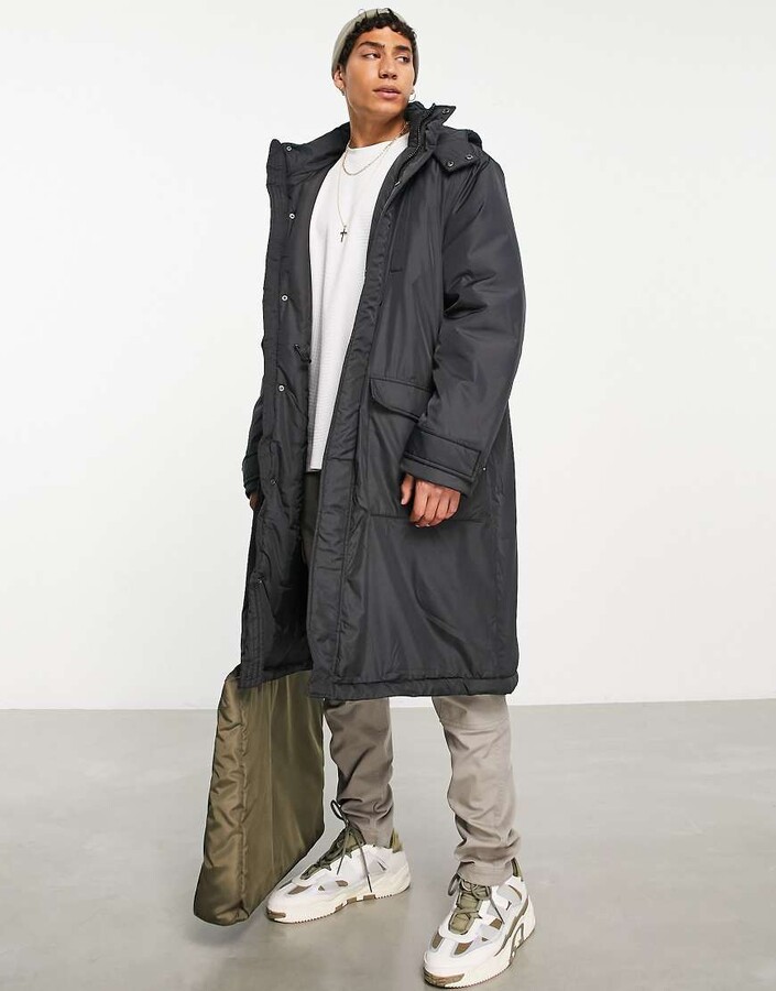 ASOS DESIGN parka jacket in black - ShopStyle