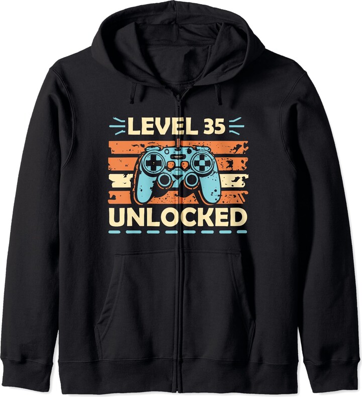 Level Unlocked Video Games Boys Gamer Birthday Co. Level 35 Unlocked ...