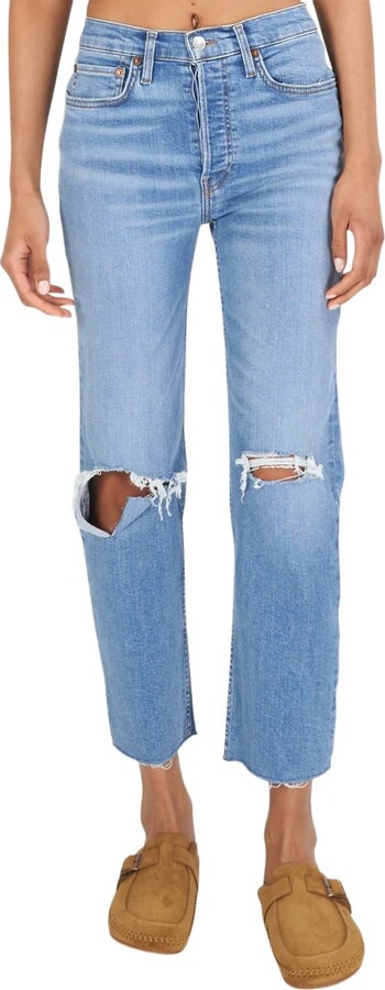 RE/DONE 70S Stove Pipe Jean In Destroyed Dawn - ShopStyle