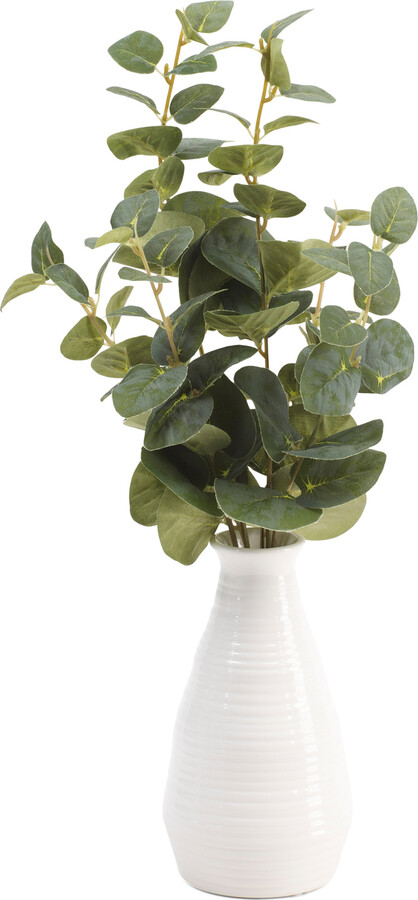 Silkcraft Of Oregon Eucalyptus Stems In Fluted Vase - ShopStyle