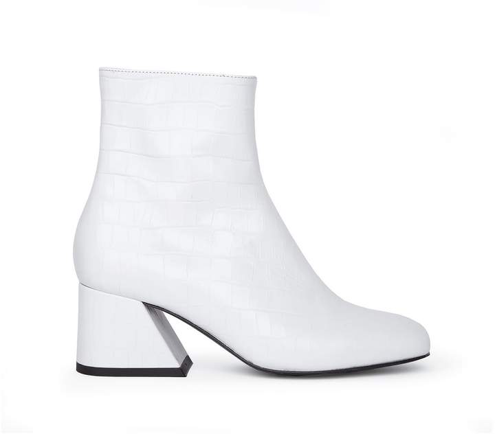 Unreal Fields Doric - White Leather Square Toe Boots - ShopStyle ...