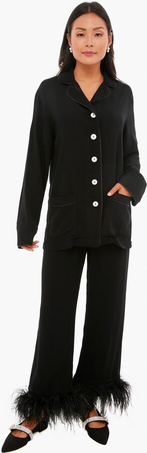 Sleeper Black Party Pajama Set with Feathers - ShopStyle