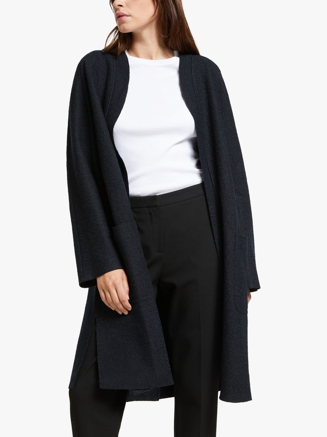 Modern Rarity Pleat Back Coatigan, Charcoal - ShopStyle Jackets