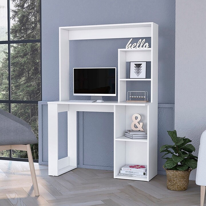 Computer Desk with Hutch and Storage Shelves - ShopStyle