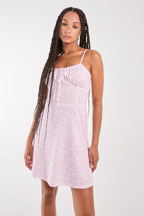 Pink Vanilla Daisy Ditsy Strappy Mini Dress - Pink - ShopStyle