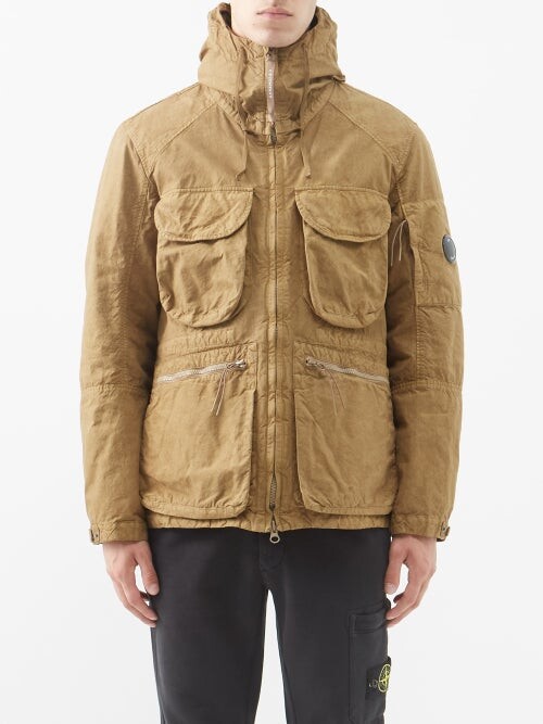 C.P. Company Hooded Nylon Field Jacket - Brown - ShopStyle