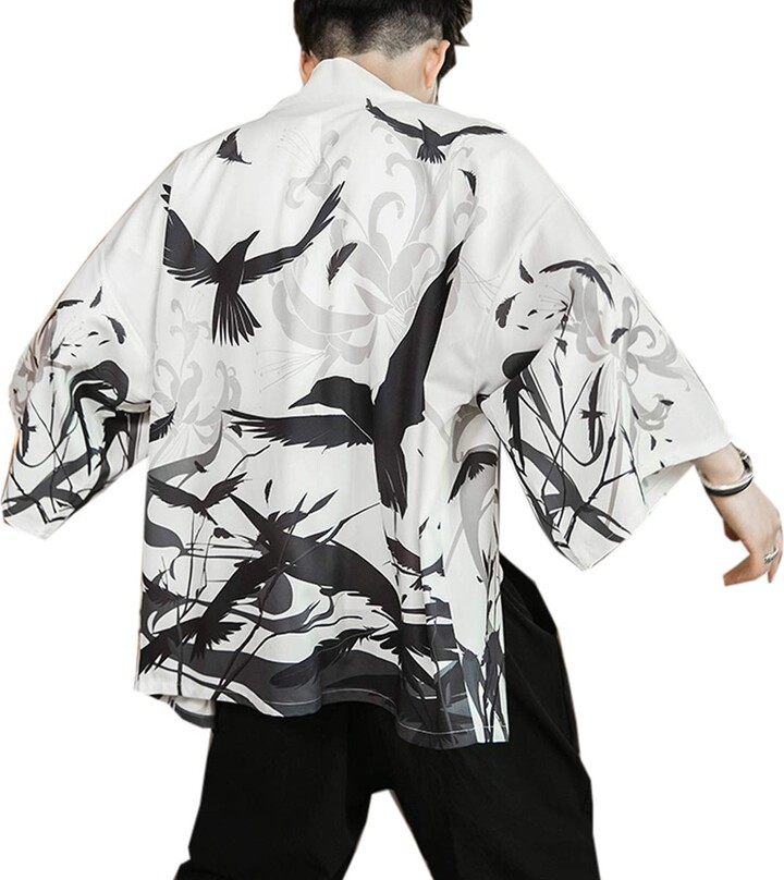 Seidarise Men's Haori Jacket Kimono Cardigan Yukata Noragi - - Medium ...