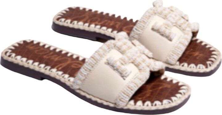 Sam Edelman Fitz Slide Sandals In Ivory Leather - ShopStyle