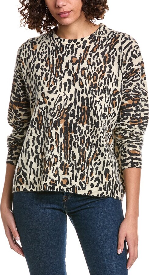 Minnie Rose Leopard Oversized Cashmere Sweater - ShopStyle