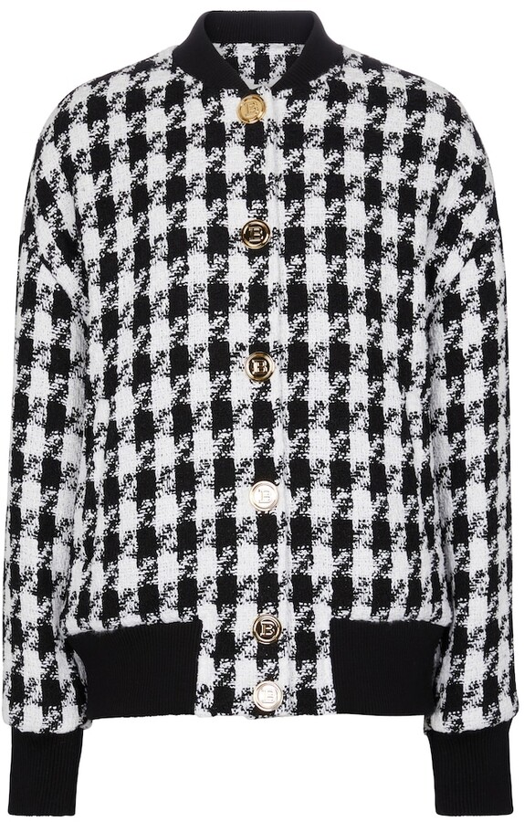 Balmain Tweed bomber jacket - ShopStyle