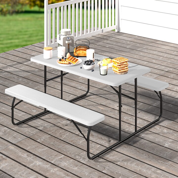 YITAHOME Heavy Duty Picnic Table Outdoor Picnic Table and Bench with ...