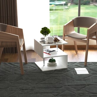 HOMCOM 20" Chic Designer S-Shaped Multi-Level Accent End Table Shelf ...