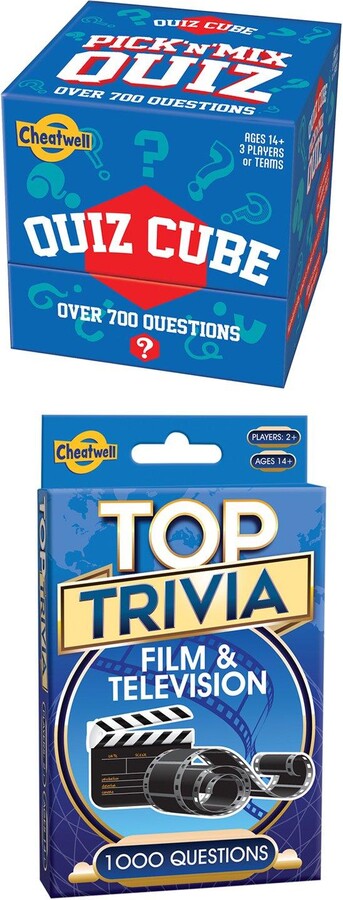Cheatwell Games Quiz Cube Pick n Mix and Top Trivia TV & Film Bundle ...