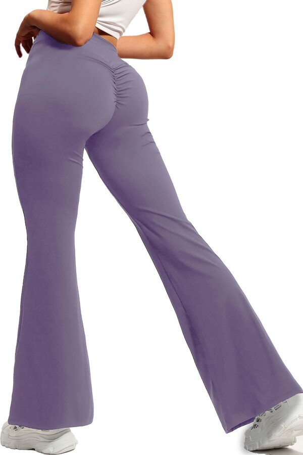 TZLDN Women Flare Leggings Yoga Flared Pants Trousers with Pockets ...