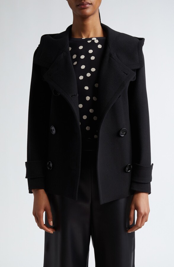 Max Mara Time Wool Hooded Peacoat - ShopStyle Coats