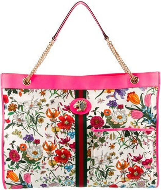 Gucci Rajah Flora Maxi Chain Tote Bag - ShopStyle