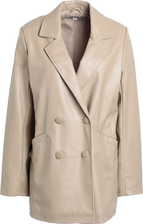 Topshop Suit Jacket Beige - ShopStyle