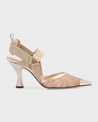 Fendi Colibri Metallic Mesh Slingback Pumps - ShopStyle