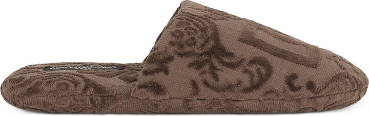 Dolce & Gabbana Casa Terry Cotton Dg Slippers - ShopStyle Flats