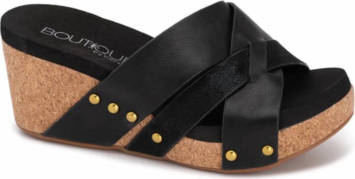 Corkys Footwear Women's Amuse Wedge Sandals - Medium In Black - ShopStyle