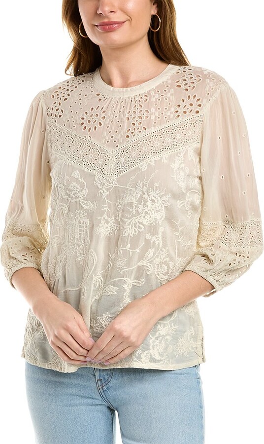 Johnny Was Porcelain Rumi Top - ShopStyle