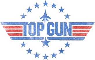 Paramount Pictures Girl's Top Gun Circle of Stars and Fighter Jet Movie ...