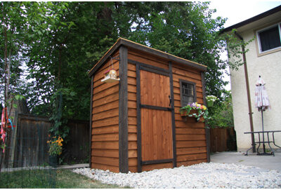 Outdoor Living Today 8 ft. W x 4 ft. D Single Door Cedar Wood Storage ...