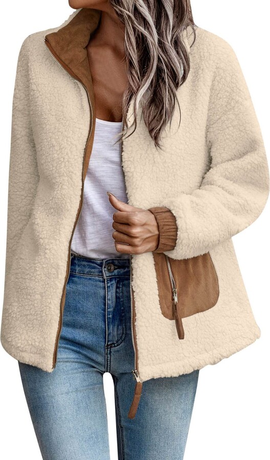 DGHM Women's Winter Mid Length Thick Warm Faux Lined Jacket Coat Black ...