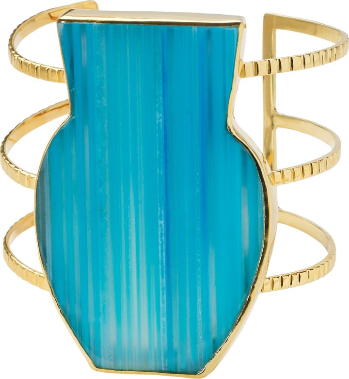 YAA YAA LONDON - Blue Gemstone Gold Body Cuff Bracelet - ShopStyle