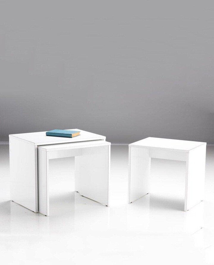 FWStyle Matt White Nest Of 3 Tables Modern Design - ShopStyle