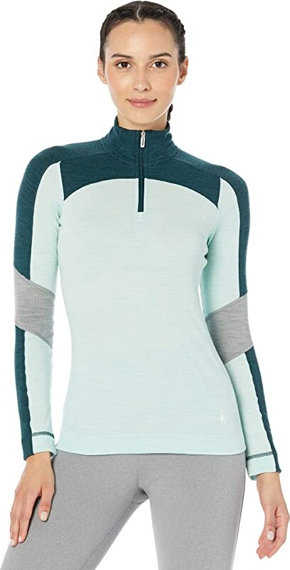 Smartwool Classic Thermal Merino Base Layer Color-Block 1/4 Zip ...