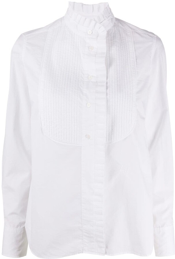 Zadig & Voltaire Ruffle Pleated-Bib Blouse - ShopStyle Tops