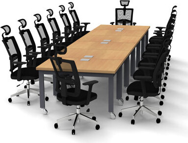 The Twillery Co. Albin 14 Person Conference Meeting Tables with 14 ...