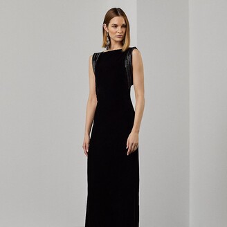 Ralph Lauren Collection Ralph Lauren Kelli Embellished Velvet Evening ...