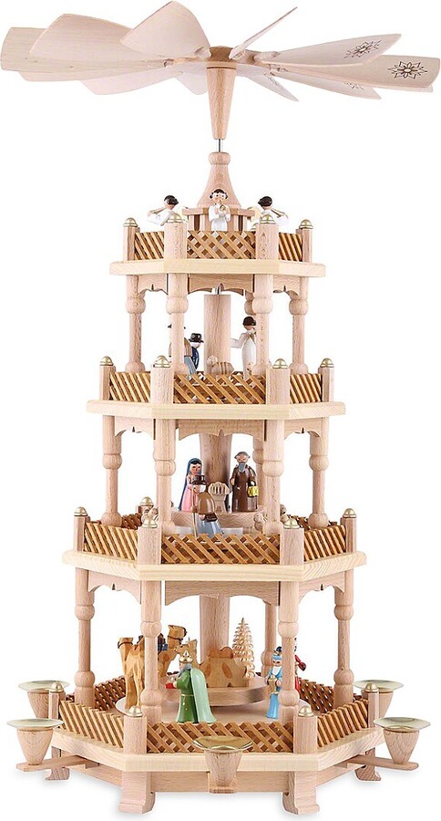Alexander Taron Richard Glaesser 4-Tier Nativity Scene Wood Pyramid ...