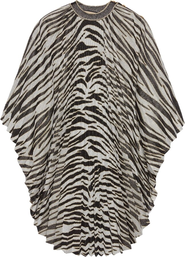 Gucci Zebra-Print Pleated Blouse - ShopStyle Tops