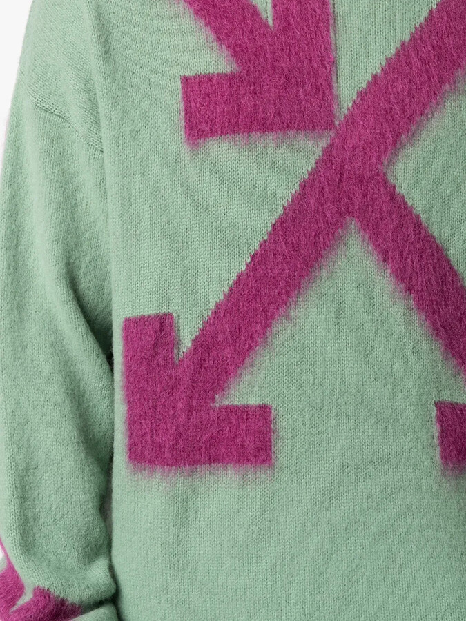 Off-White intarsia Arrow jumper - ShopStyle Crewneck Sweaters